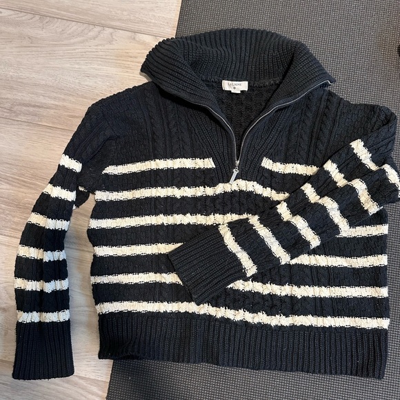 Target | Sweaters | Target La Ligne Striped Black And White Quarter Zip ...